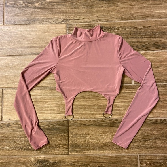 ASOS | Tops | Pink High Neck Ring Crop Top | Poshmark